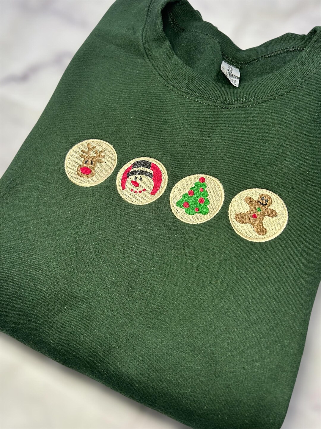 Embroidered Holiday Cookie Crewneck|christmas - Etsy