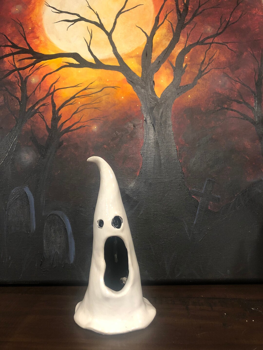 Ghost Incense Smoker Hand Made Halloween 6” Free Shipping - Etsy