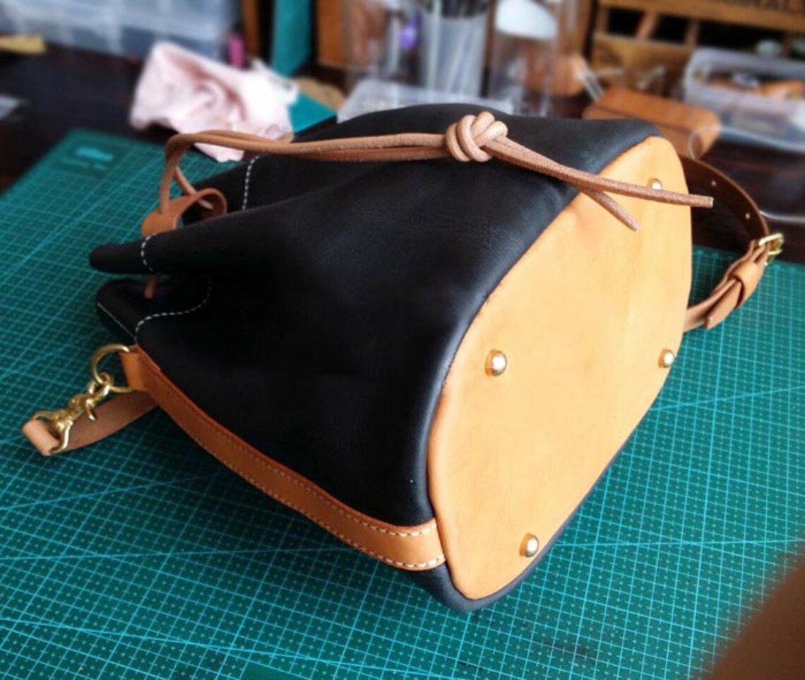 Leather Bucket Bag Shoulder Bag PDF Pattern with Simple Photo - Etsy