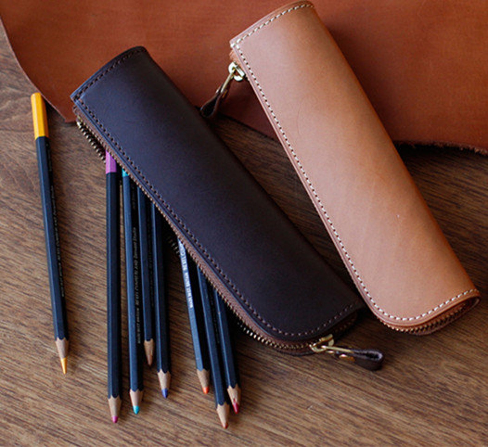 Leather Pen Case Pencil Case PDF Pattern DIY Valentine's | Etsy