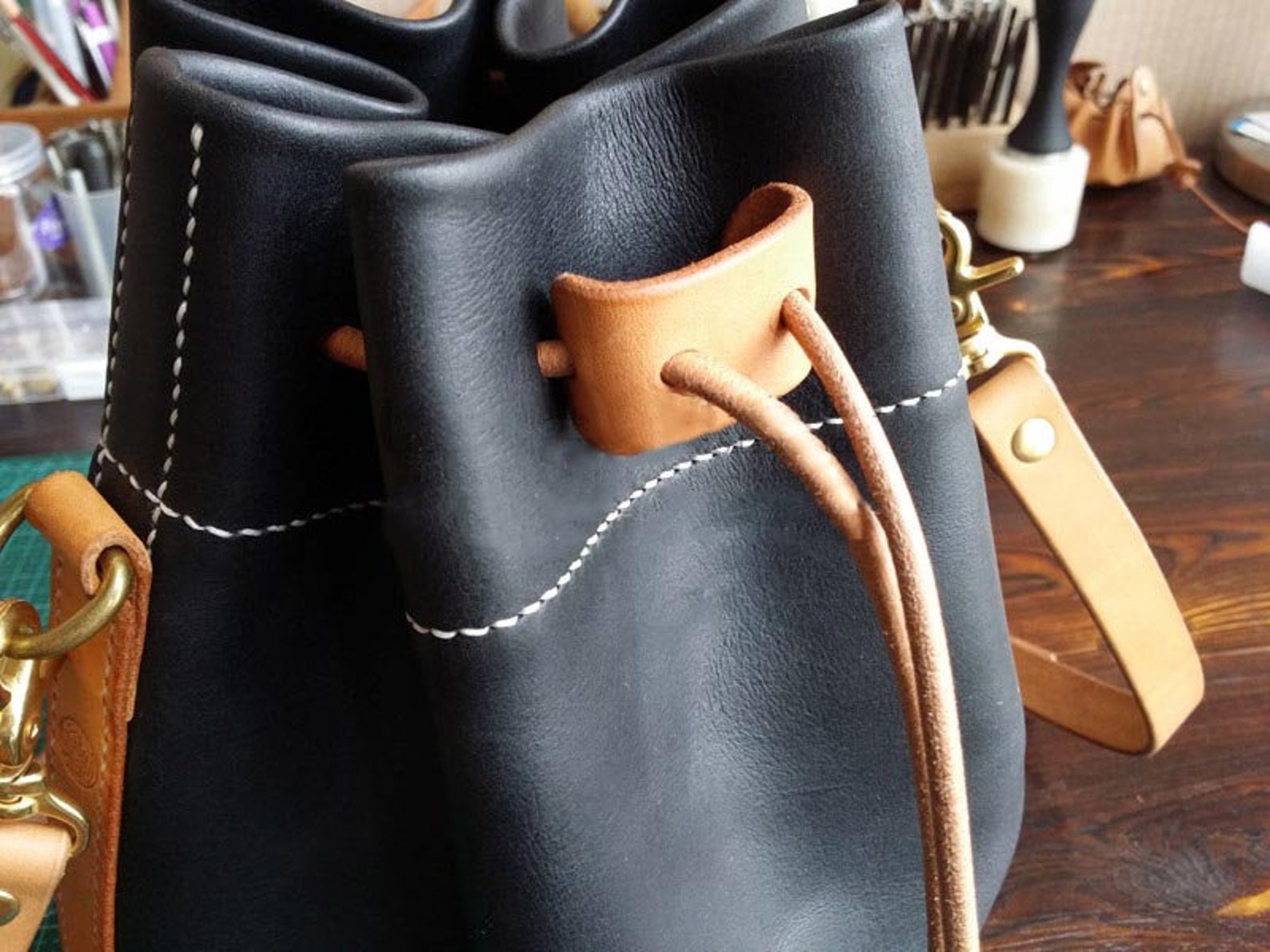 Leather Bucket Bag Shoulder Bag PDF Pattern with Simple Photo - Etsy