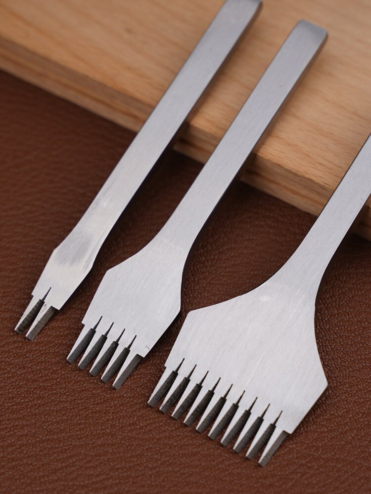 French Flat Pricking Iron Leathercraft Stitching Lacing Chisel | Etsy