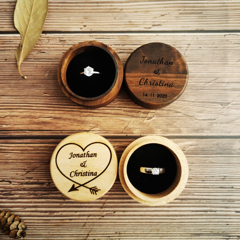 Personalised Wooden Ring Box Wedding Ring Box Engagement - Etsy