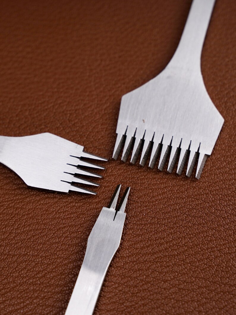 French Flat Pricking Iron Leathercraft Stitching Lacing Chisel - Etsy