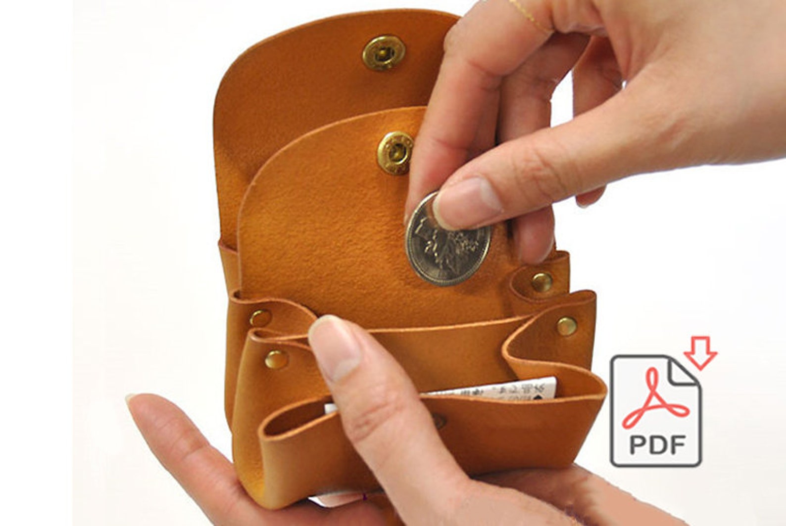 Leather No Sewing Rivet Coin Bag, Riveted Wallet PDF Pattern DIY ...