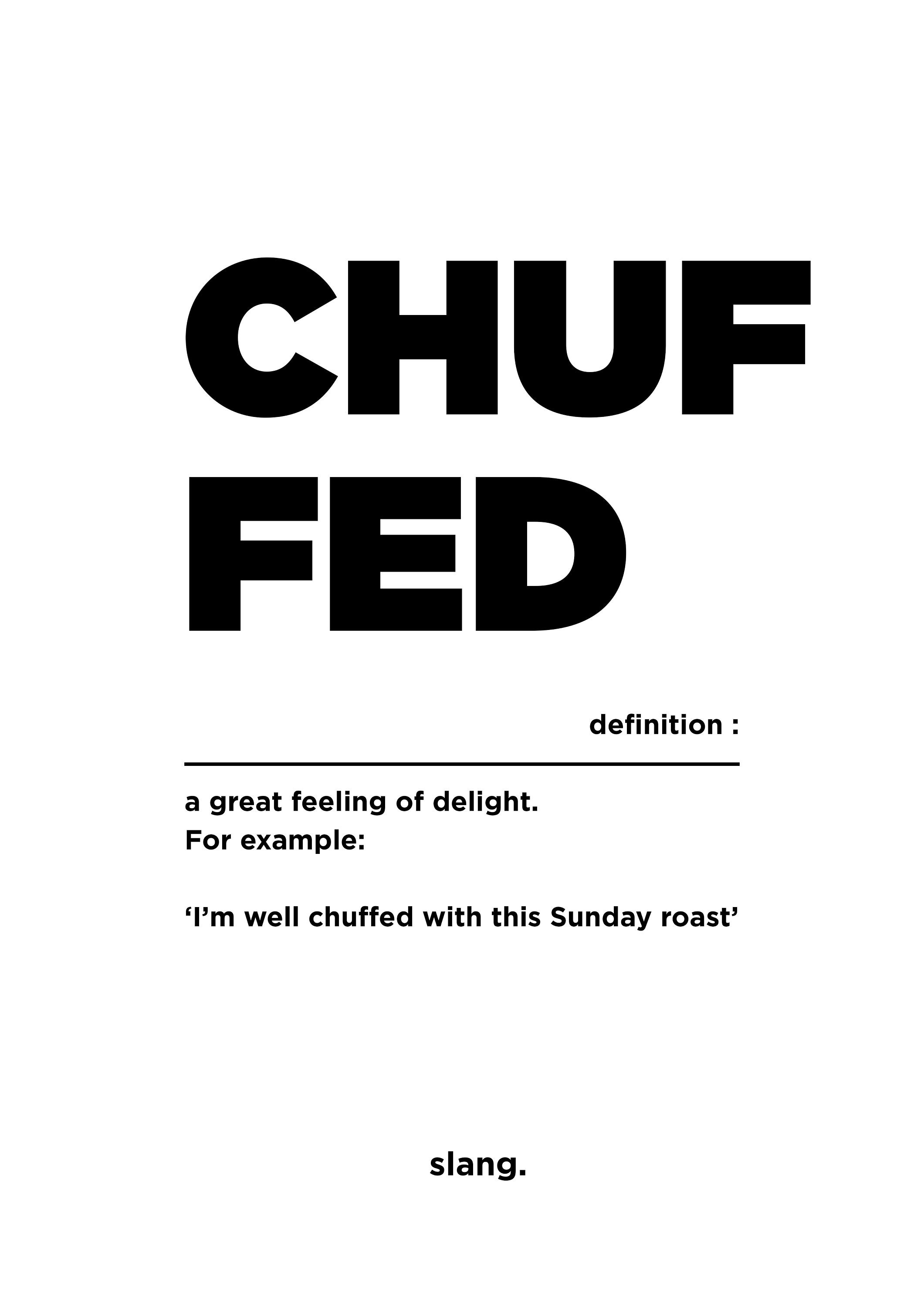 Chuffed Print Poster Wall Art Home Decor Art print Definition Print ...