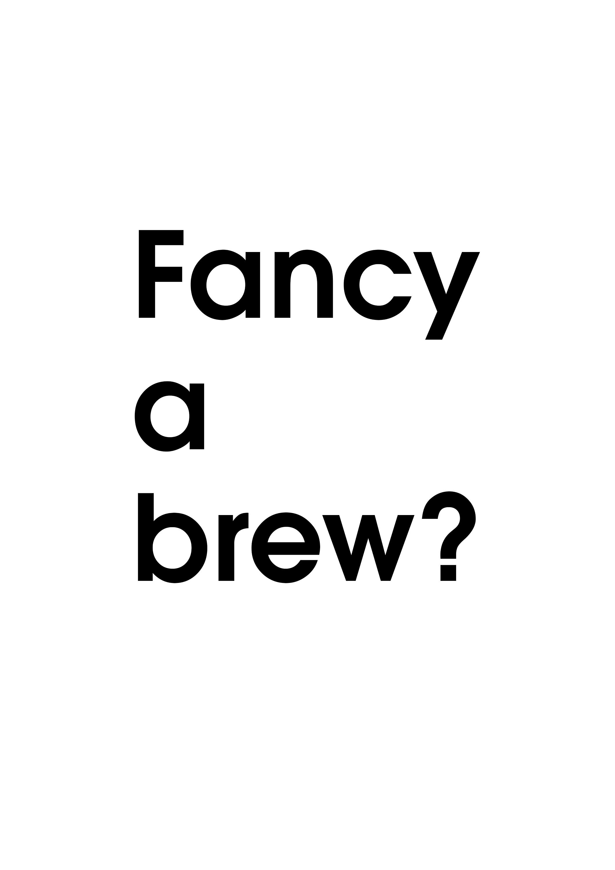 Fancy A Brew Text Poster Wall Art Home Decor Art Print - Etsy