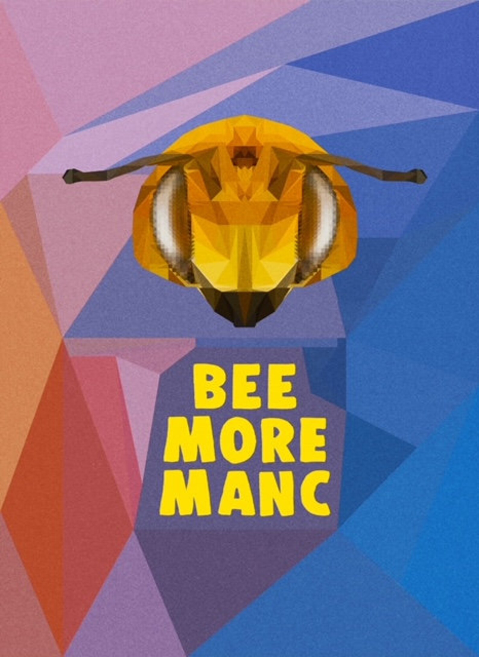 Manchester Bee Multi-colour Print City Poster Wall Art - Etsy