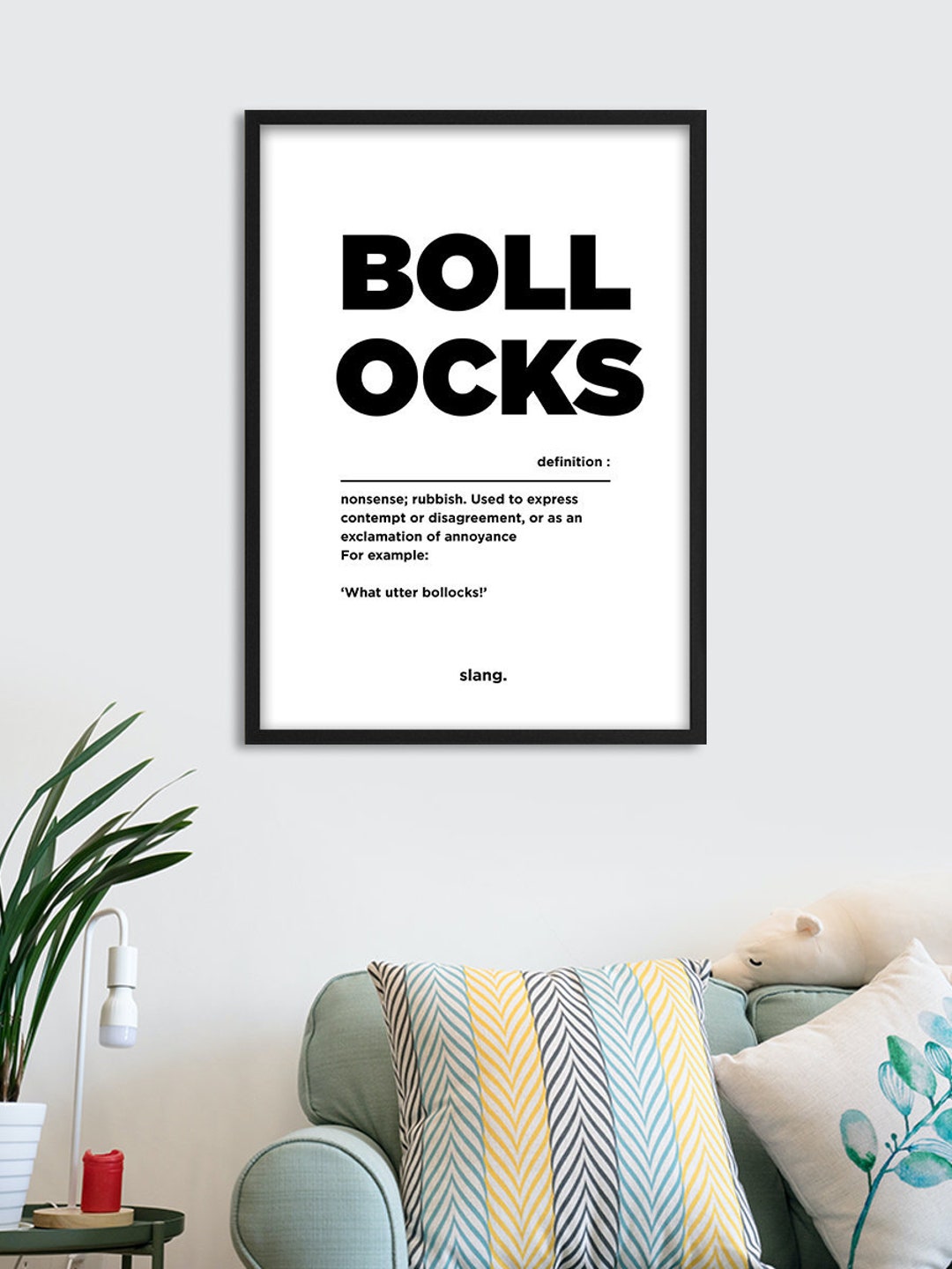 Bollocks Print Poster Wall Art Home Decor Definition - Etsy