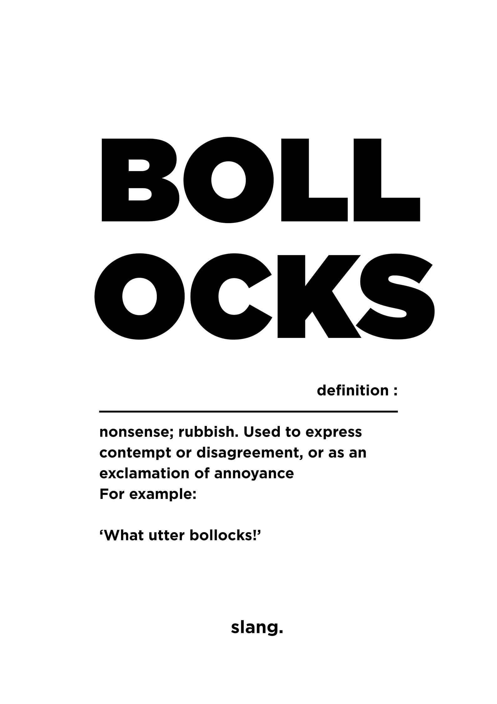 Bollocks Print Poster Wall Art Home Decor Definition - Etsy
