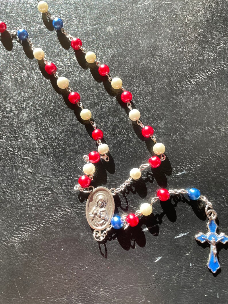 USA Rosary Custom Patriotic Rosary 5 Designs Catholic America Rosary ...