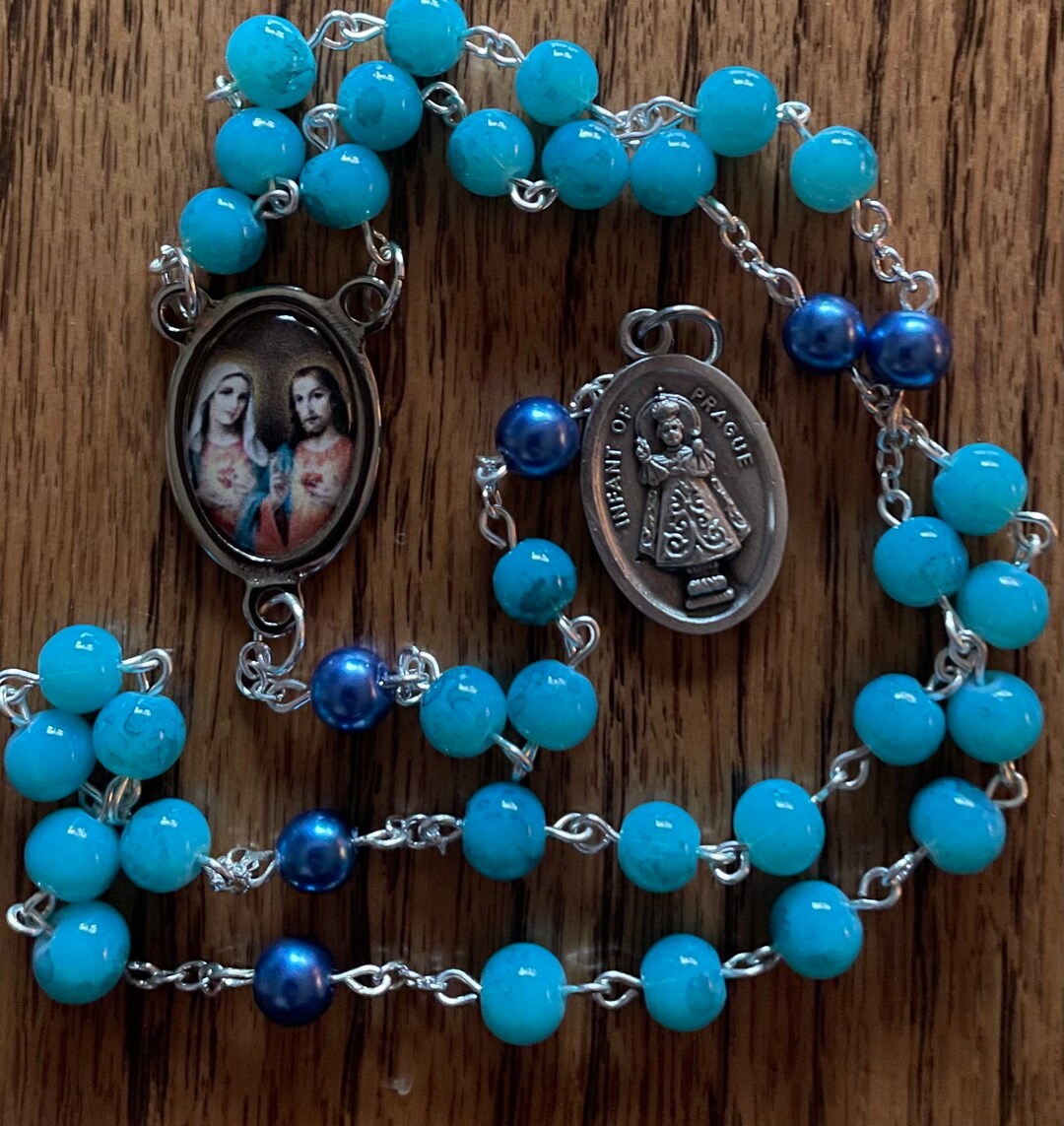 Rosary of the Sacred Heart Custom Heart of the World Chaplet Two Hearts ...