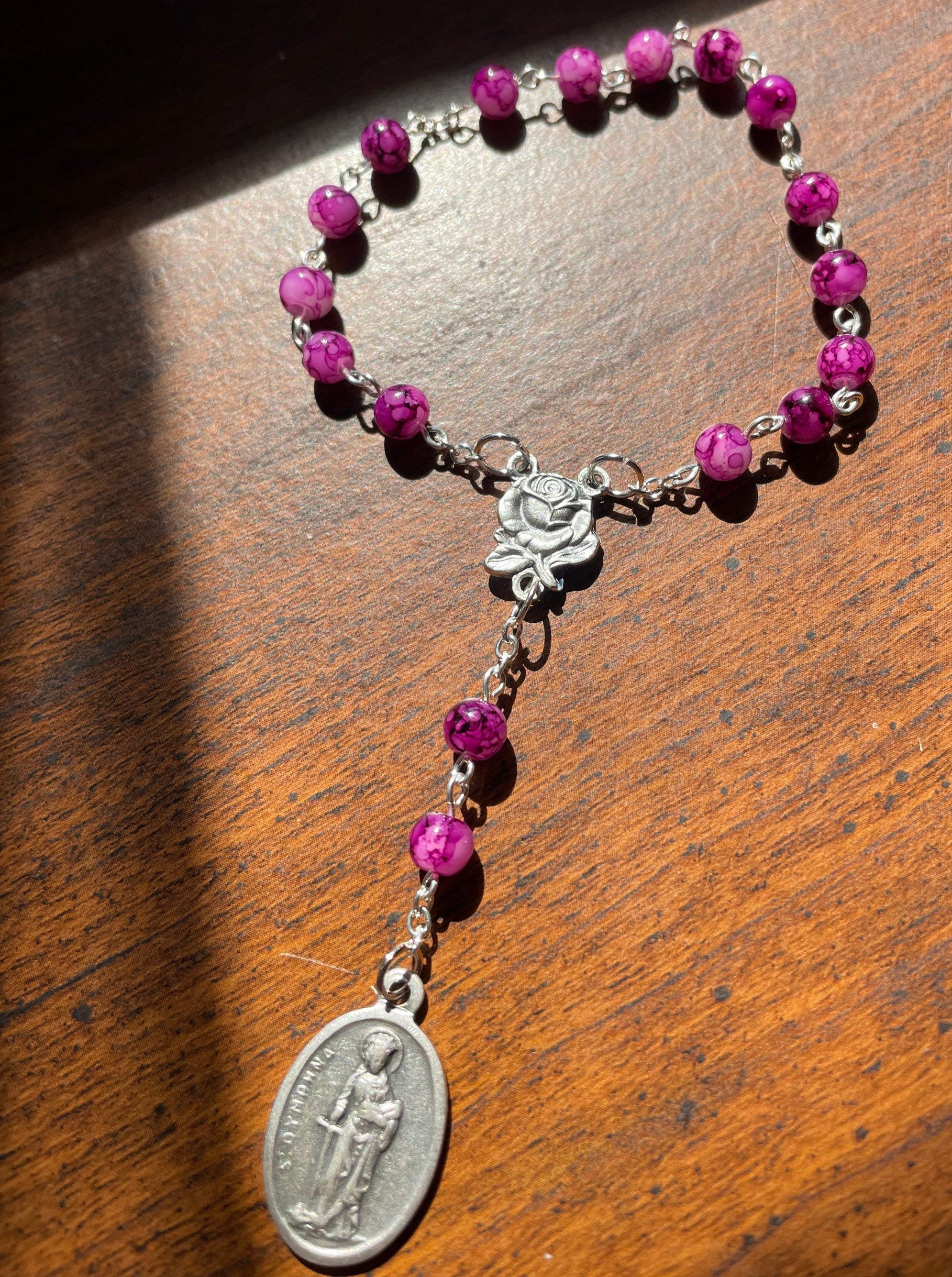 St. Dymphna Custom Chaplet, Chaplet of Saint Dymphna, Patroness for Depression, Anxiety ...