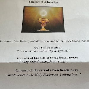 Chaplet of Adoration Custom, Eucharist Chaplet Custom Design Catholic ...