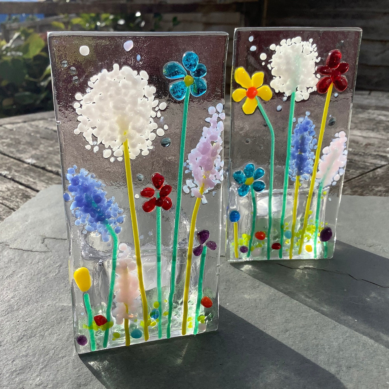 Fused Glass Winter Tree T-light Holder - Etsy