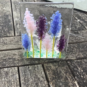 Fused Glass Hyacinth Box Frame Picture - Blues - Etsy