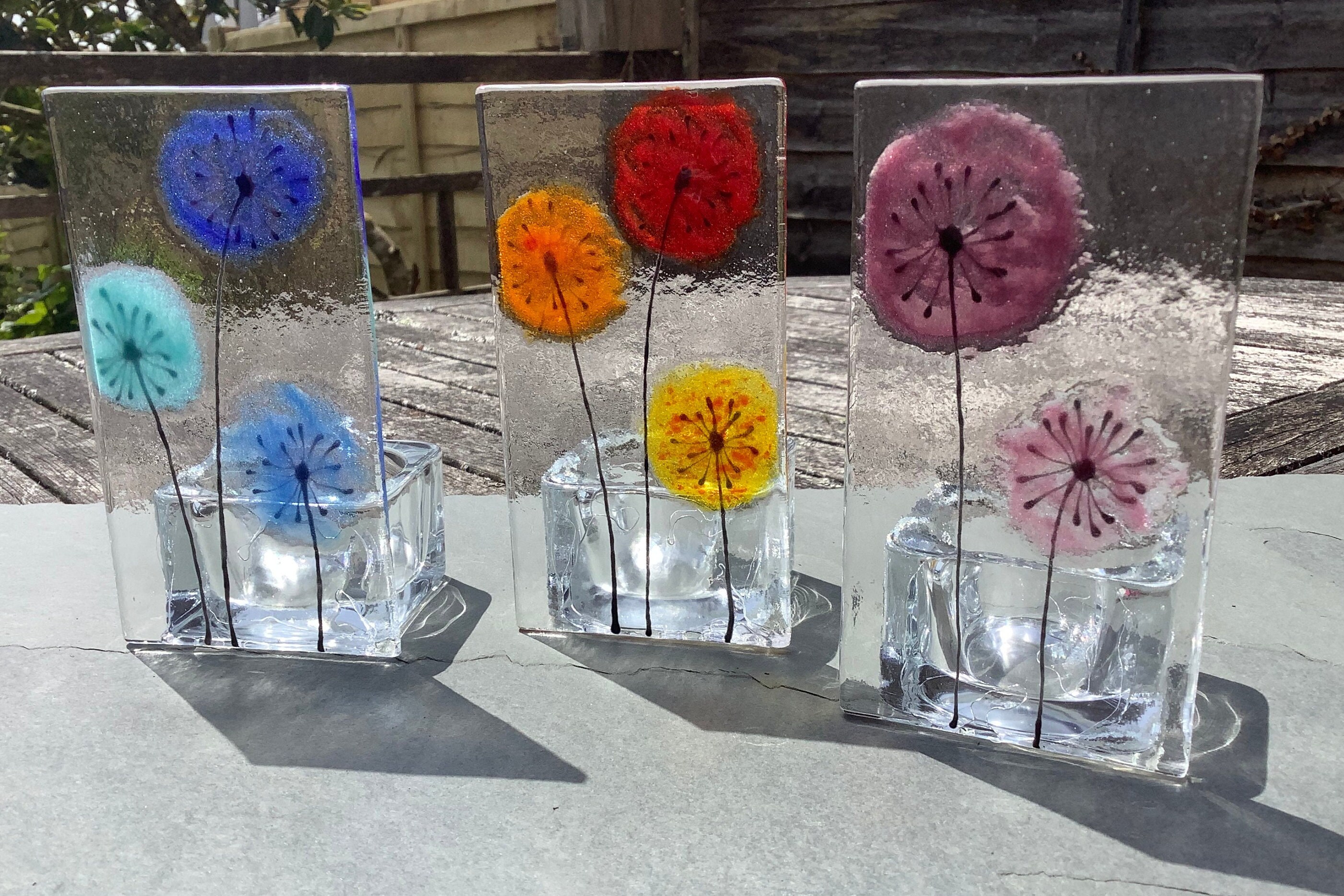 Fused Glass Winter Tree T-light Holder - Etsy