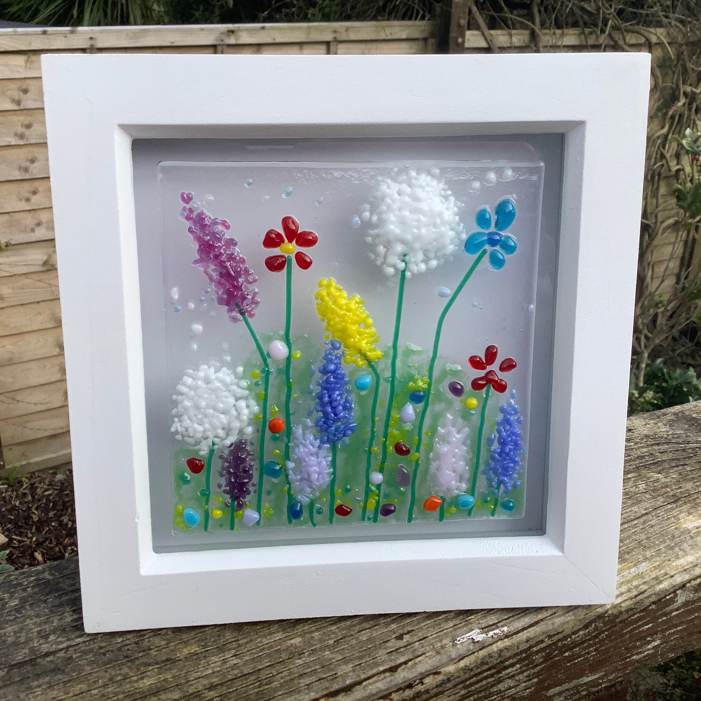Fused Glass Hyacinth Box Frame Picture Purples - Etsy