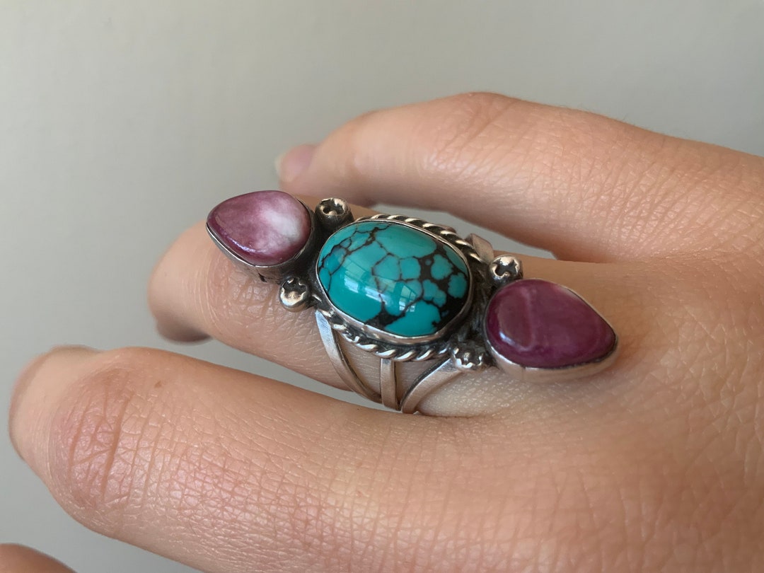 J.e> Navajo Jade/turquoise Ring - Etsy