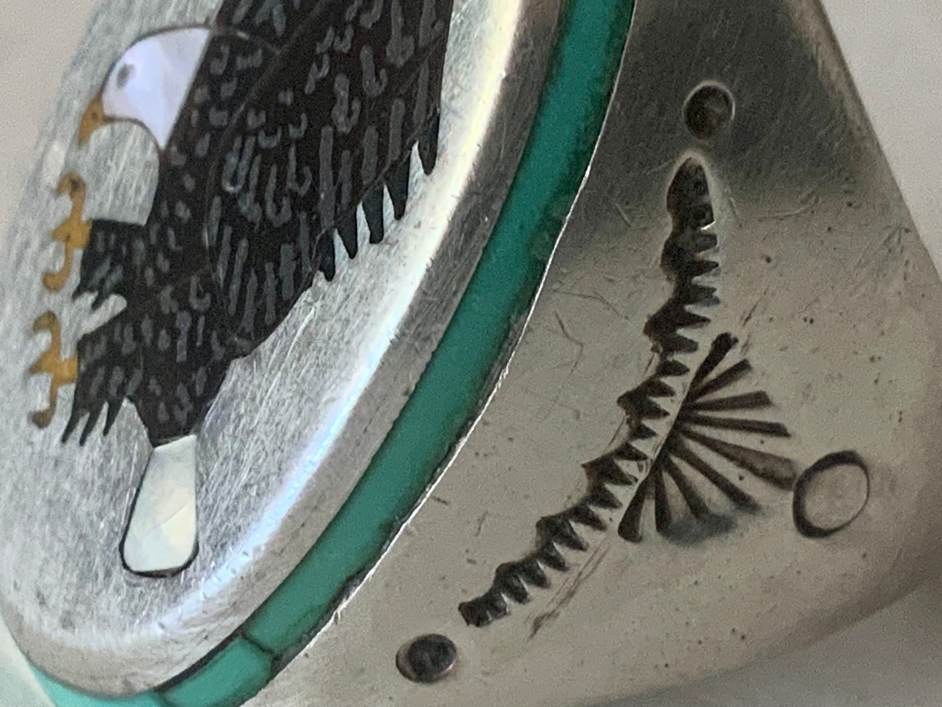 ZUNI Eagle Inlay Ring - Etsy