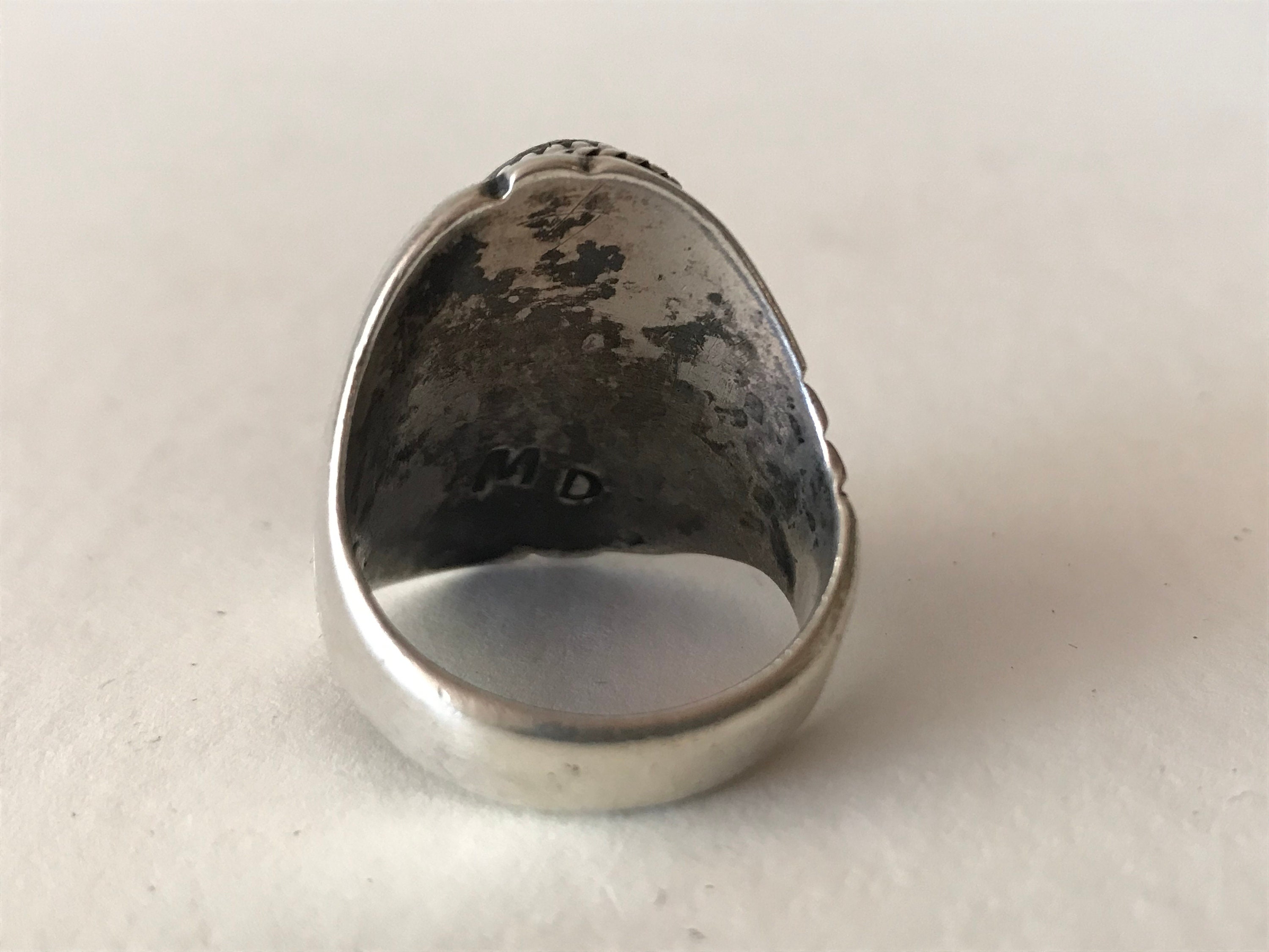 Mary Dayea Vintage Navajo Double Turquoise Ring Signed Mens Size 11 - Etsy