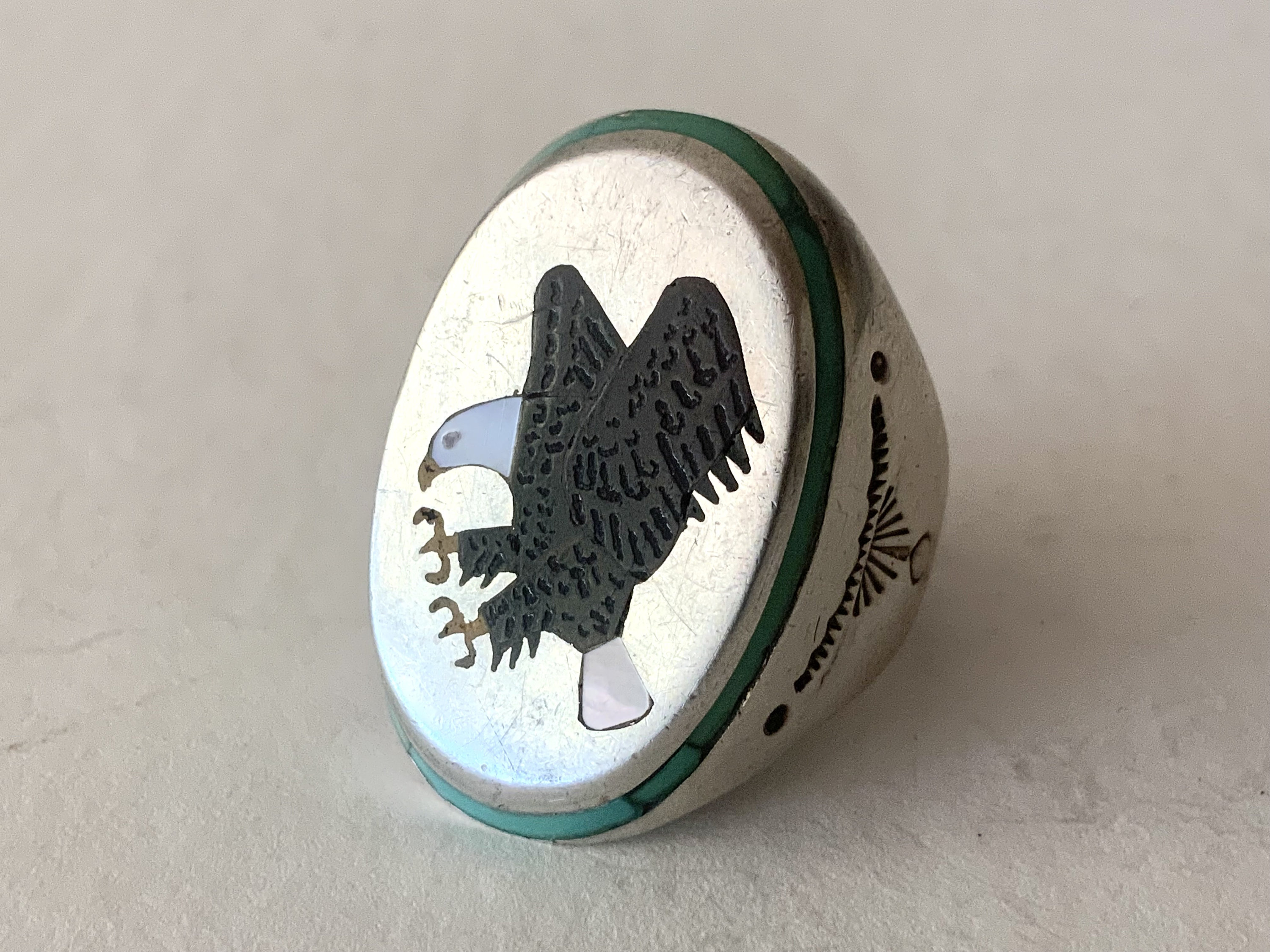 ZUNI Eagle Inlay Ring - Etsy