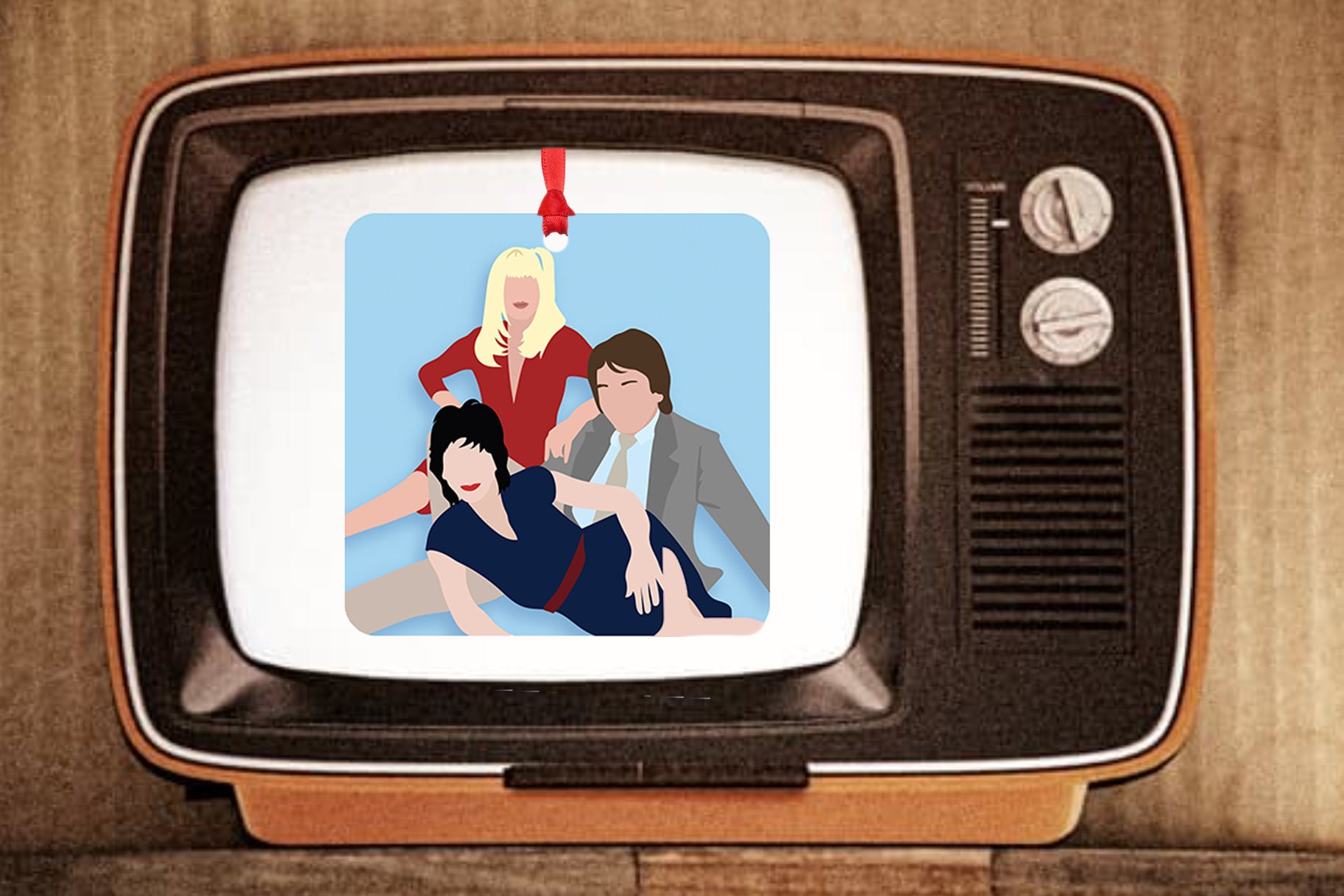 Three's Company Christmas Ornament // Vector Art // Vintage TV - Etsy