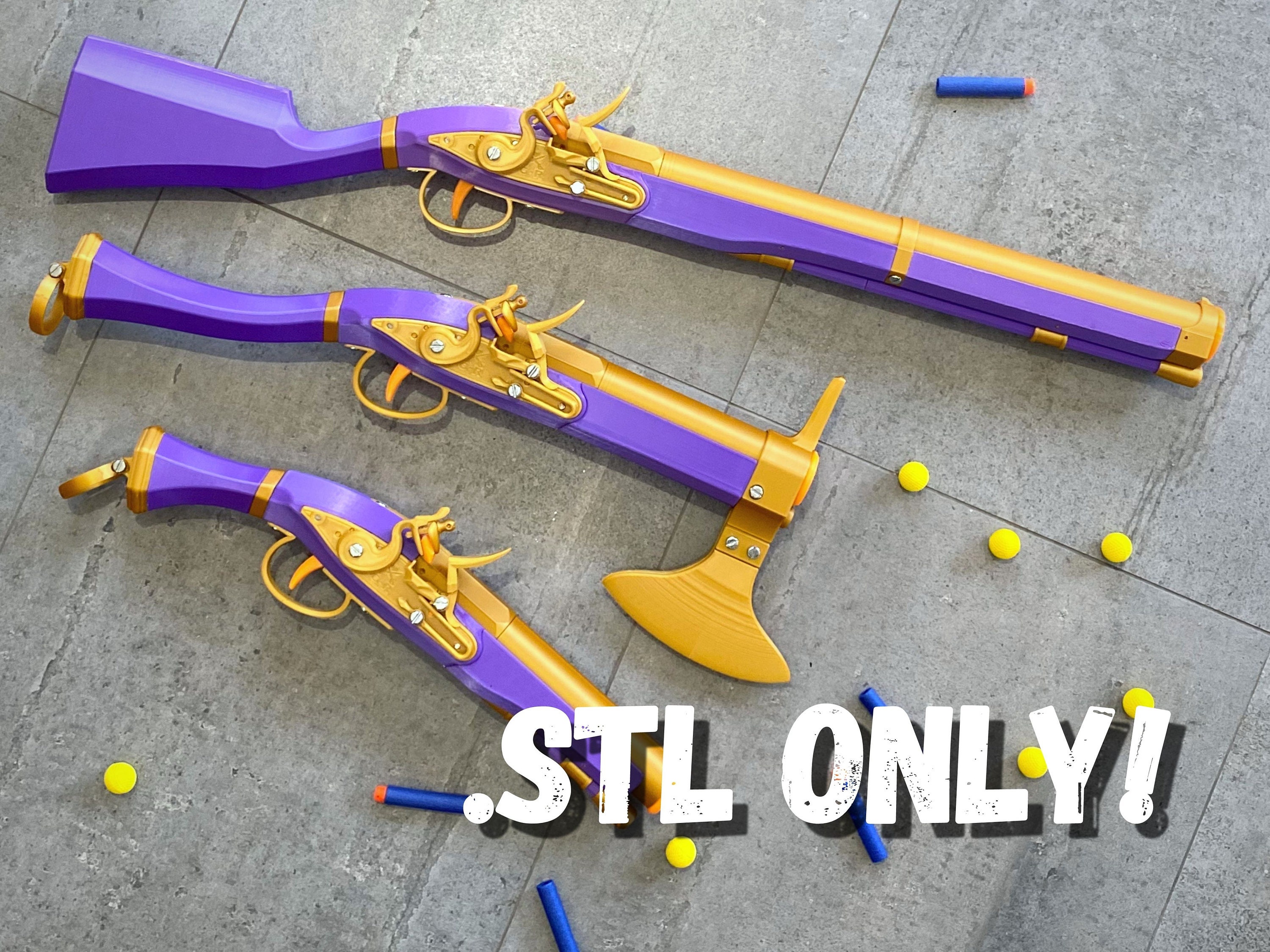 Flintlock Pistol & Carbine Nerf Blaster files Only V2-2 - Etsy Norway