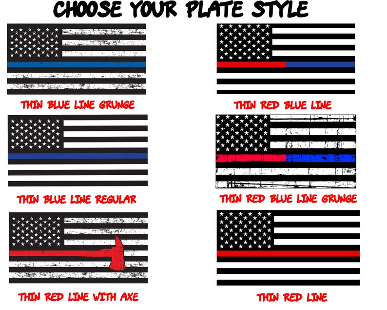 Custom Personalized Thin Blue Line License Plate | Etsy