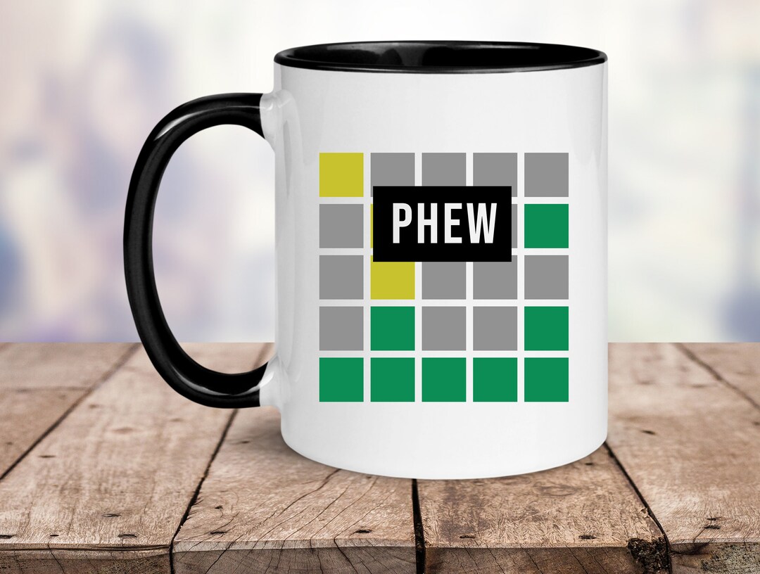 Wordle Coffee Mug - Phew Wordle Mug - 11 Ounce Coffee Mug - Etsy