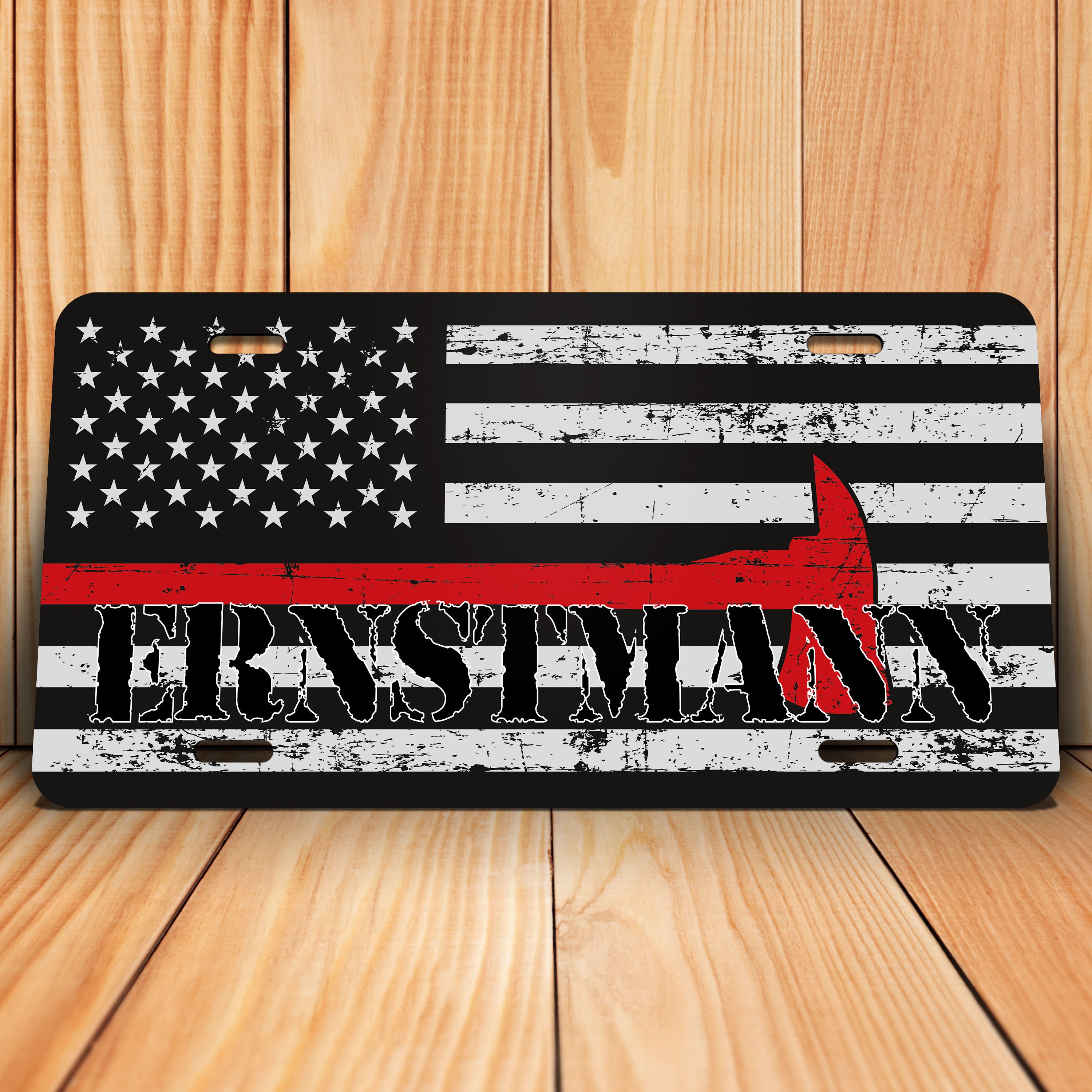 Custom Personalized Thin Blue Line License Plate | Firefighter, Firemen ...