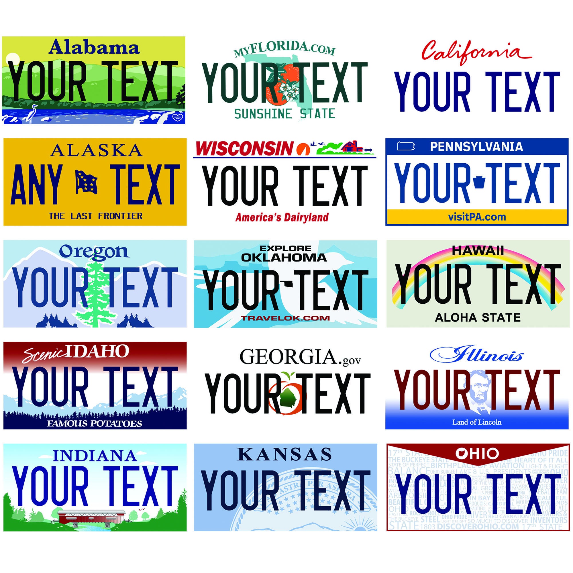 Vanity state license plates store
