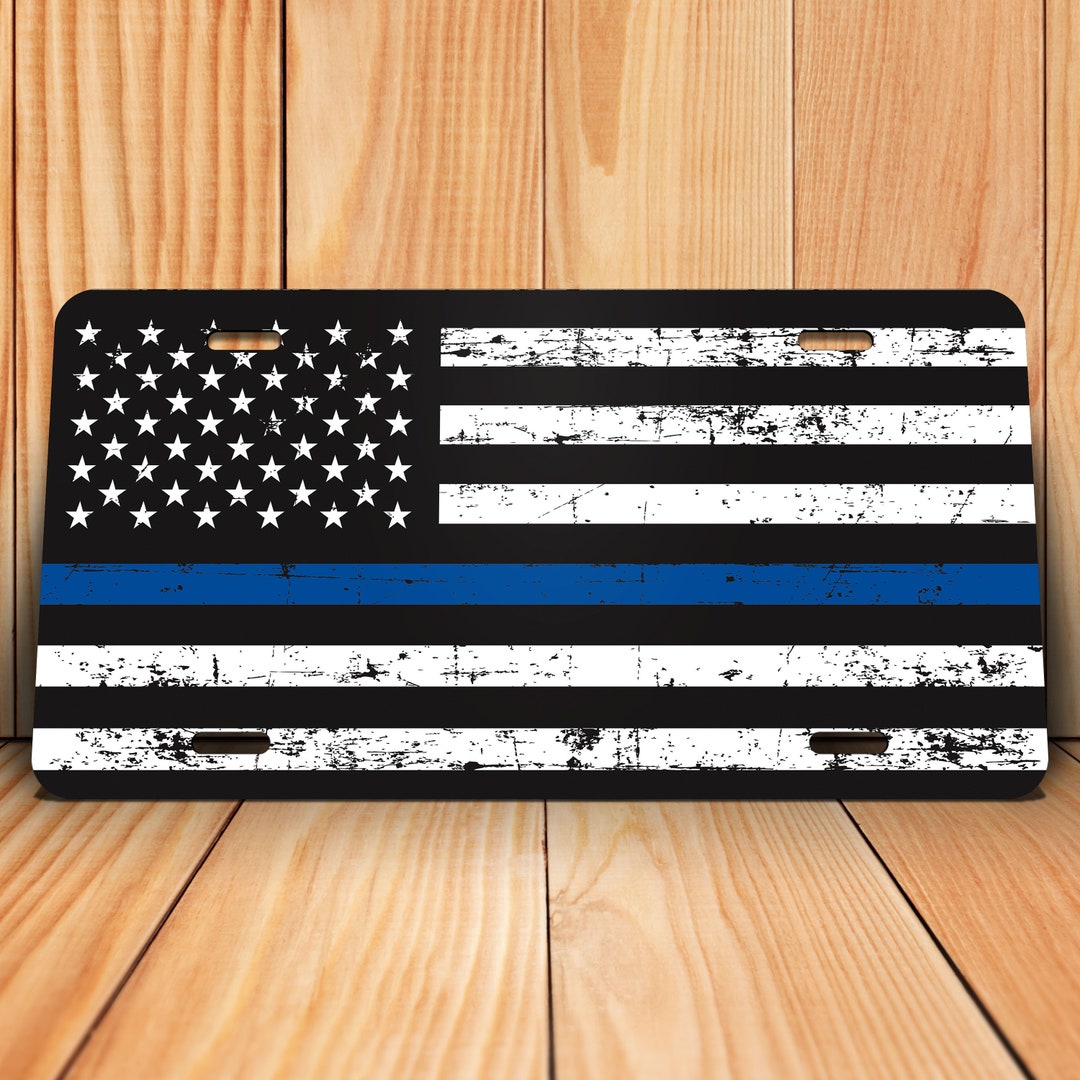 Police Thin Blue Line License Plate Blue Lives Matter License Plate Law ...