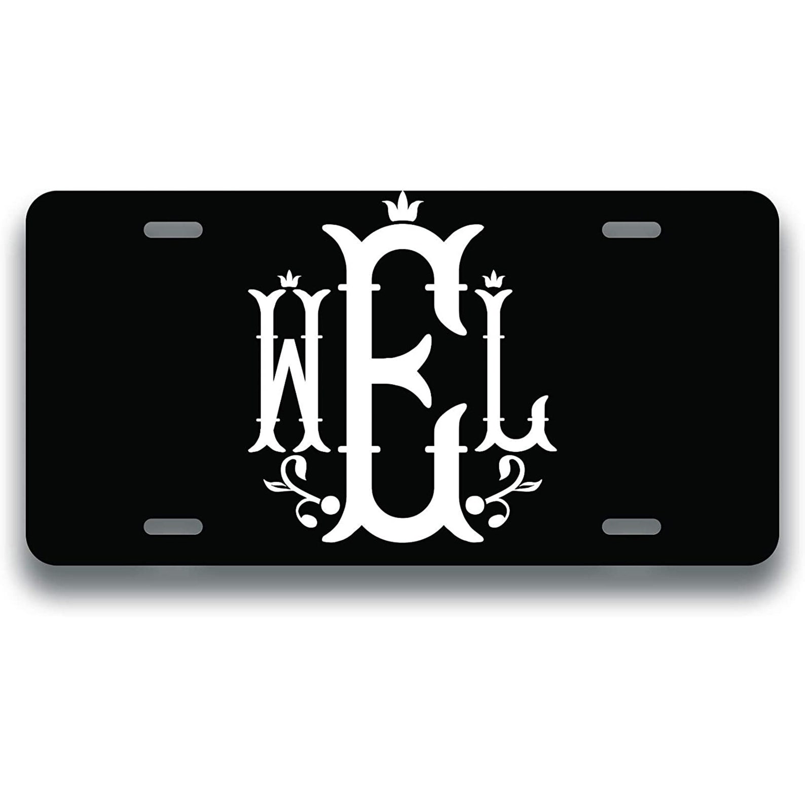 Personalized Monogram License Plate 20 Fonts and Colors to - Etsy