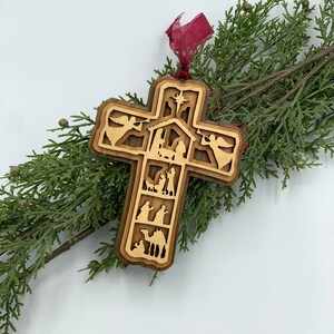 Cross Nativity Ornament - Etsy