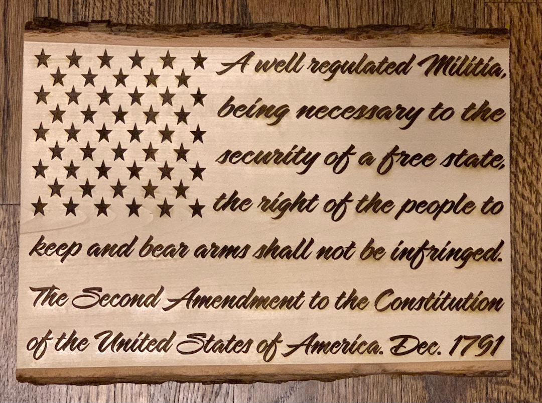 2nd Amendment Flag Engraved on Live Edge Basswood - Etsy