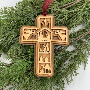 Cross Nativity Ornament - Etsy
