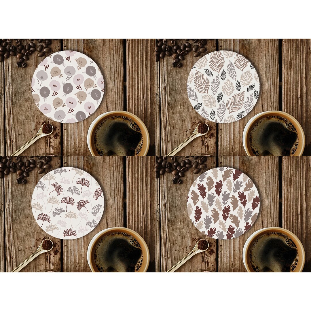 Coasters, Coaster Set, Drinkware, Table Decor, Eco-friendly, Easy Care ...