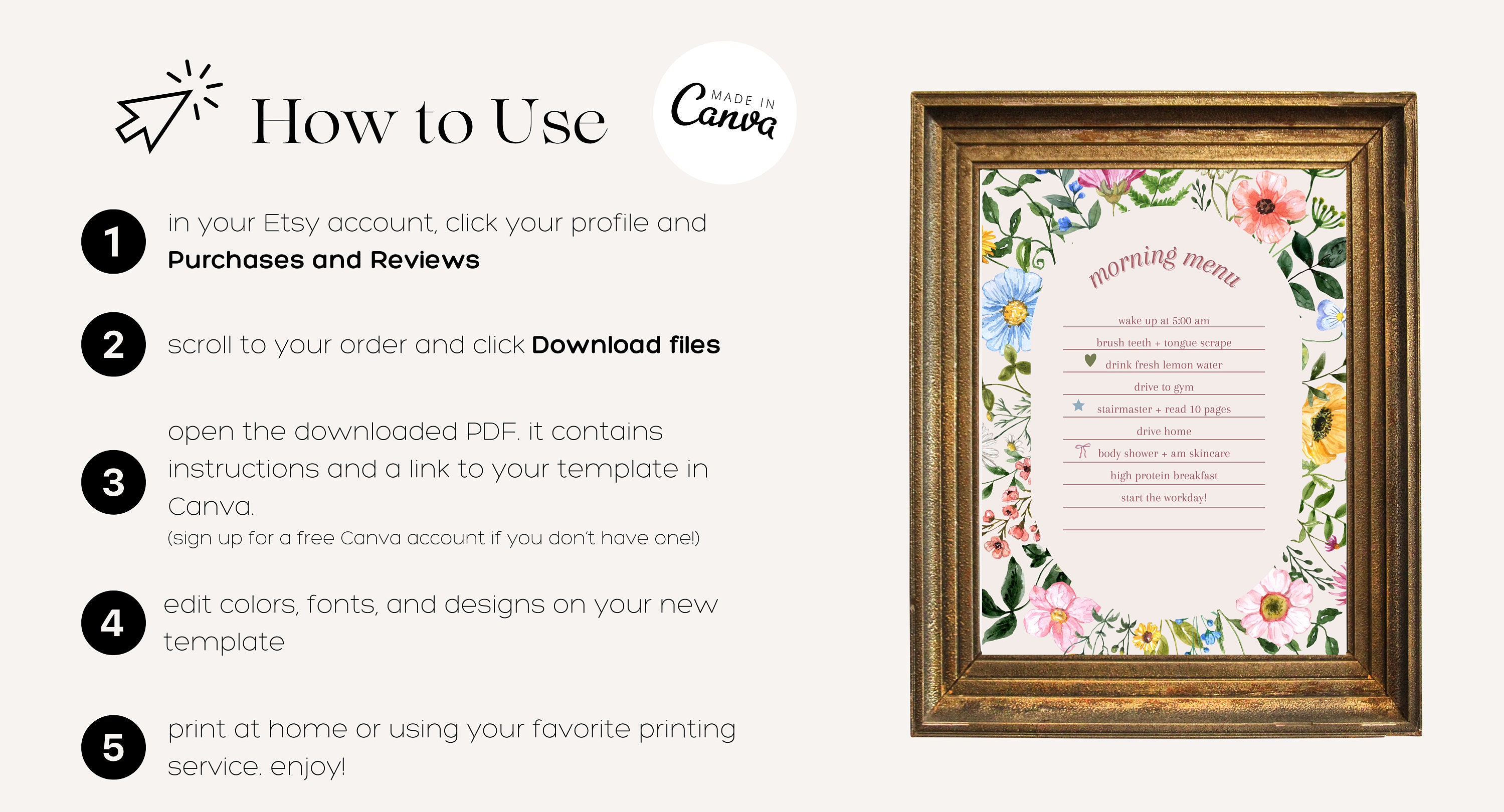 Editable Morning & Evening Self-care Menus 2 Pack - Etsy