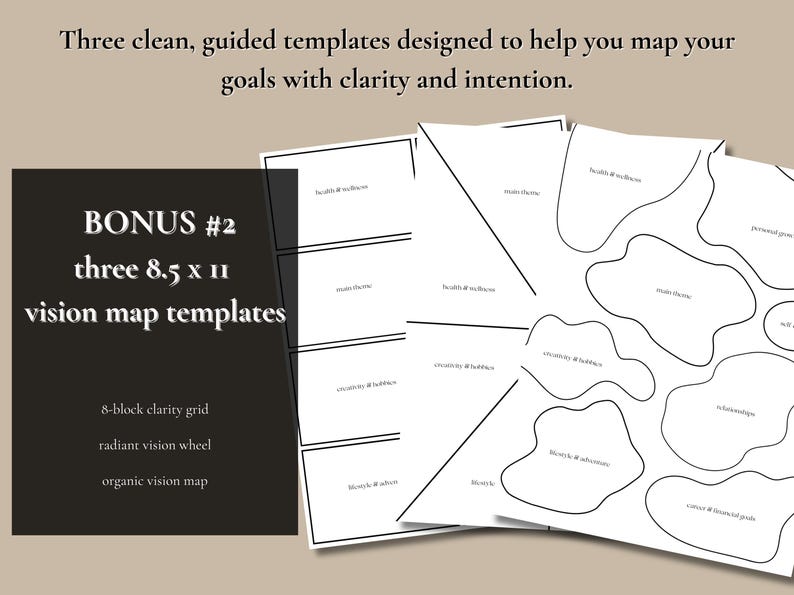 Manifest Your 2026: Vision Board Template | 120-page Printable Download ...