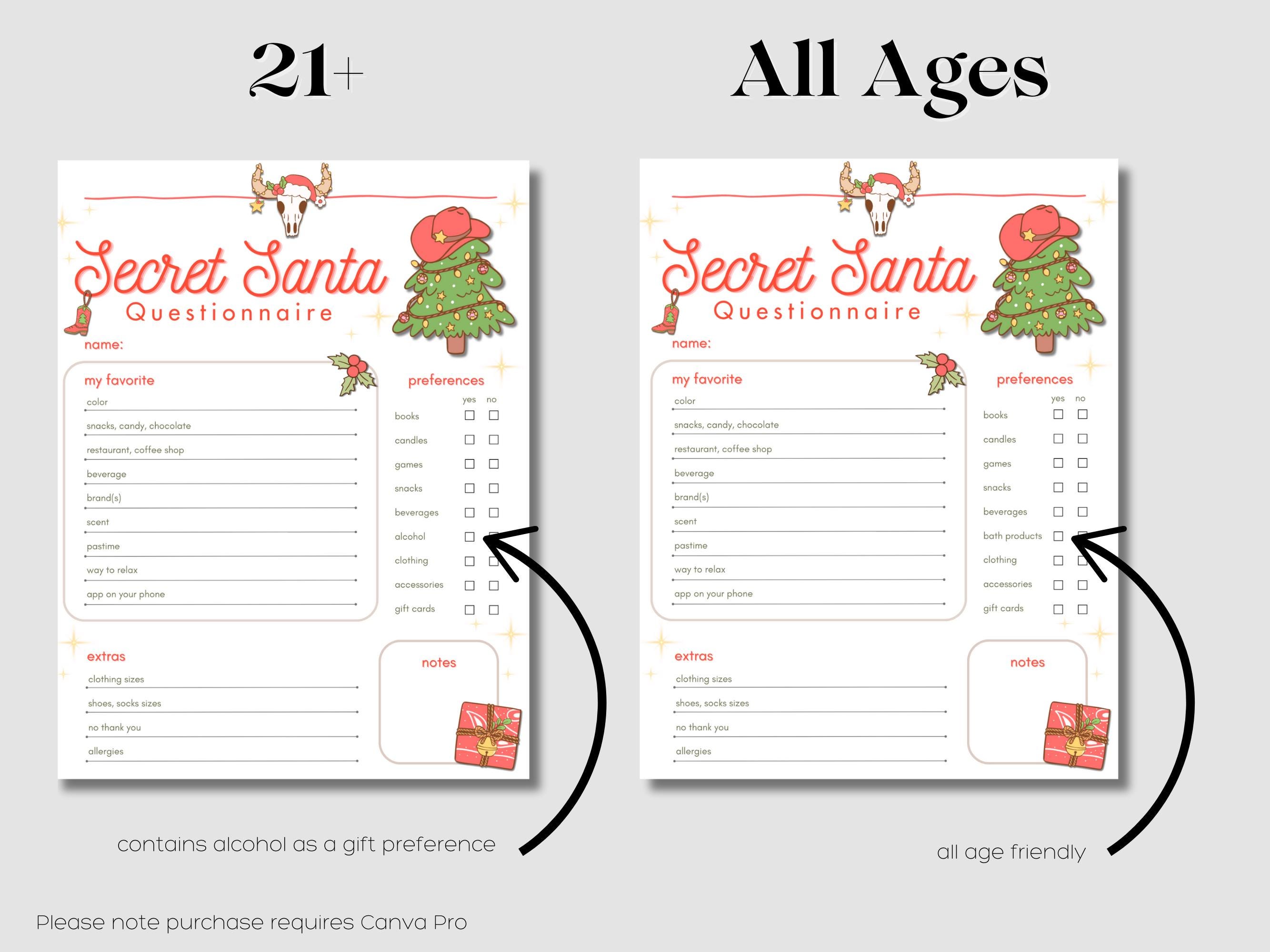 Cowboy Christmas Secret Santa Kit – Editable Invitation, Gift Tags ...