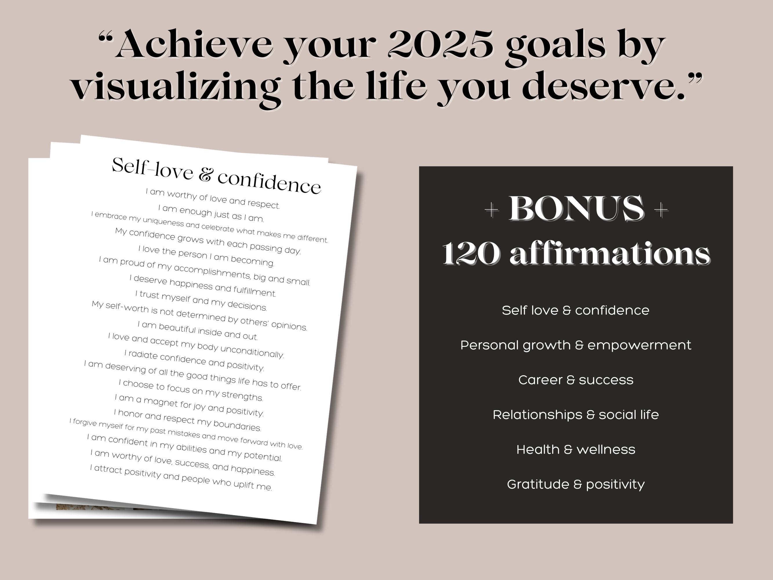 Manifest Your 2025: Vision Board Template | 115-page Printable Download ...