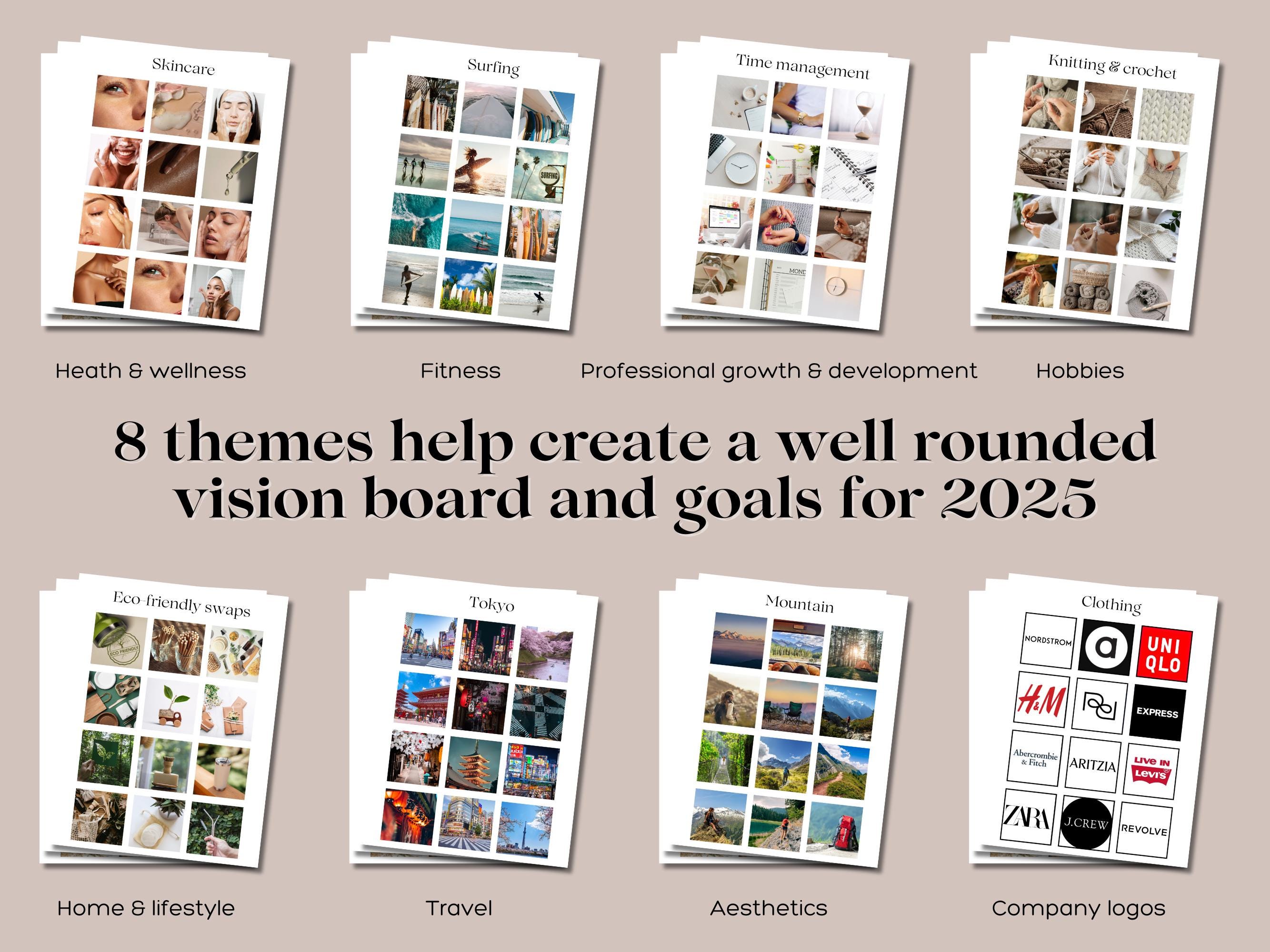 Manifest Your 2025: Vision Board Template | 115-page Printable Download ...