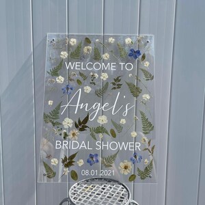 Acrylic Wedding Sign With Real Pressed Flowers - Etsy