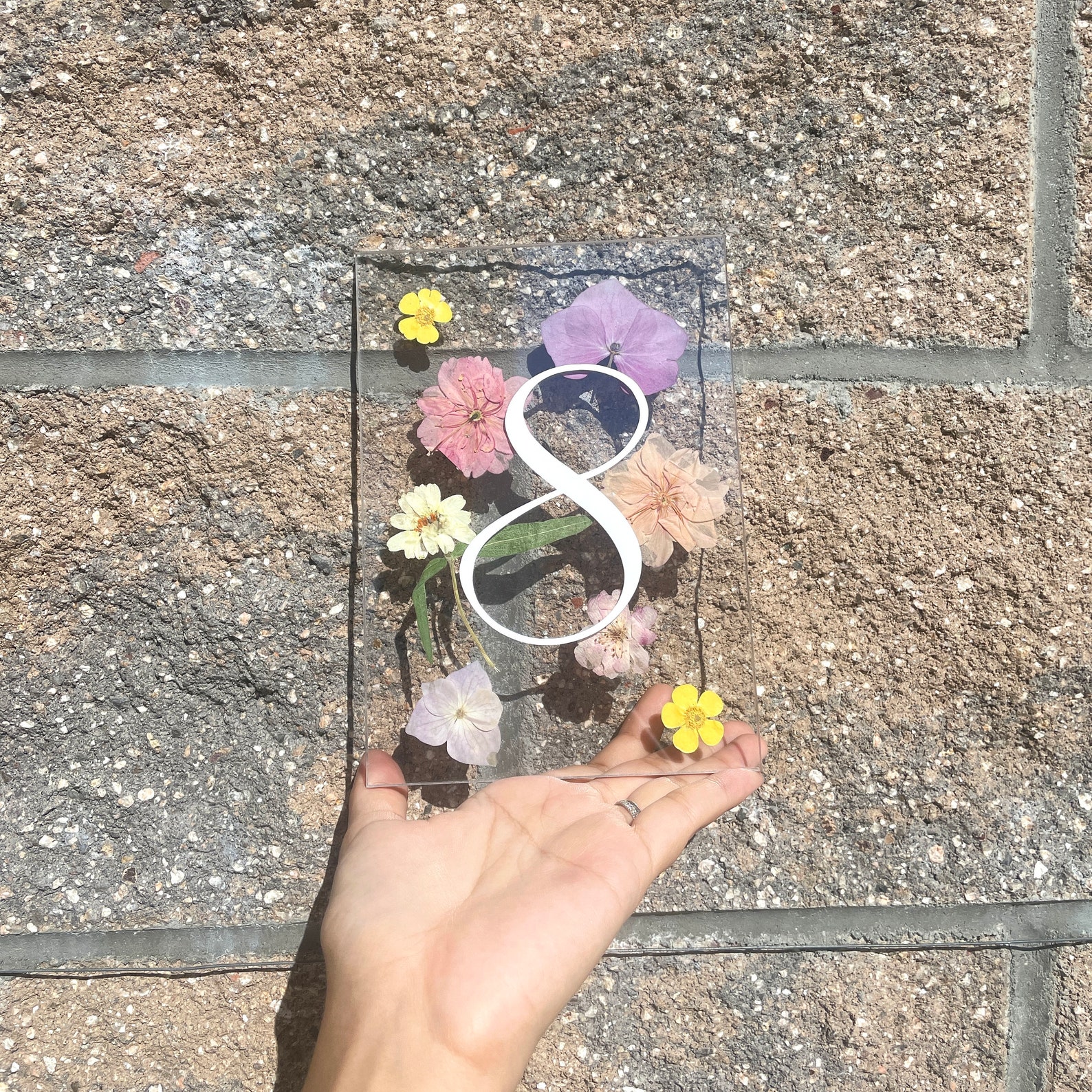Pressed Flower Acrylic Table Numbers Custom Wedding Signage - Etsy