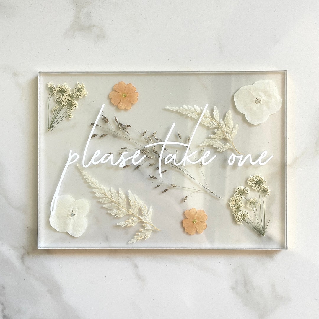 Pressed Flower Acrylic Simple Signs and Name Plates, 5x7 Custom Signage ...