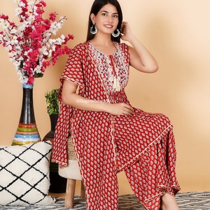 Indian Kurti With Sharara and Dupatta Set for Women, Salwar Kameez ...