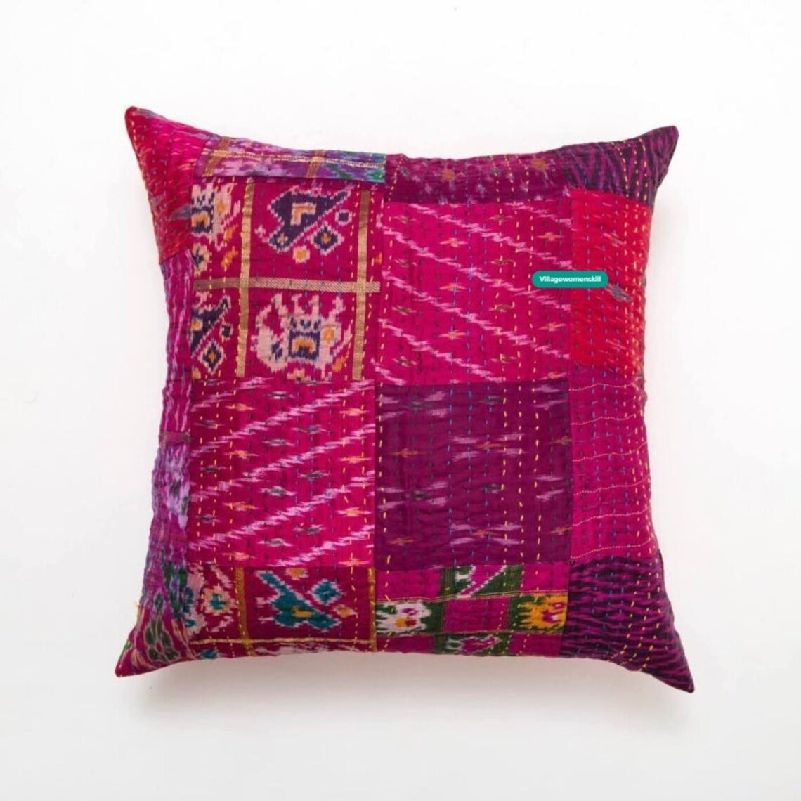 Handmade Patola patchwork Quilt Double Bedspread Throw Blanket | Etsy