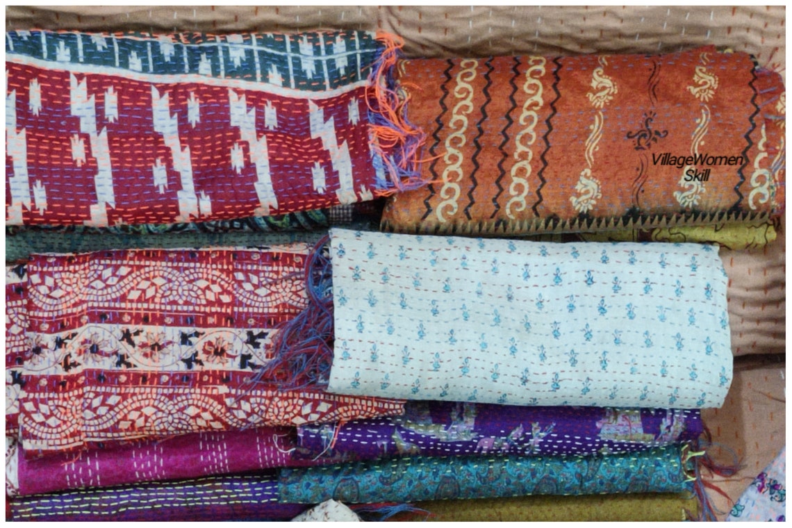 WHOLESALE LOT Scarves Indian Silk Shawls Kantha Scarf Scarves for Women ...