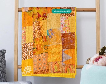 Bohemian Patchwork Quilt Kantha Quilt Handmade Vintage Quilts Boho King Size Bedding Throw ...